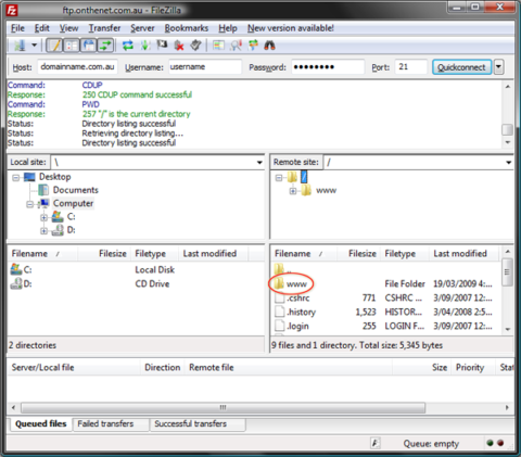 FTP Connectivity - OntheNet